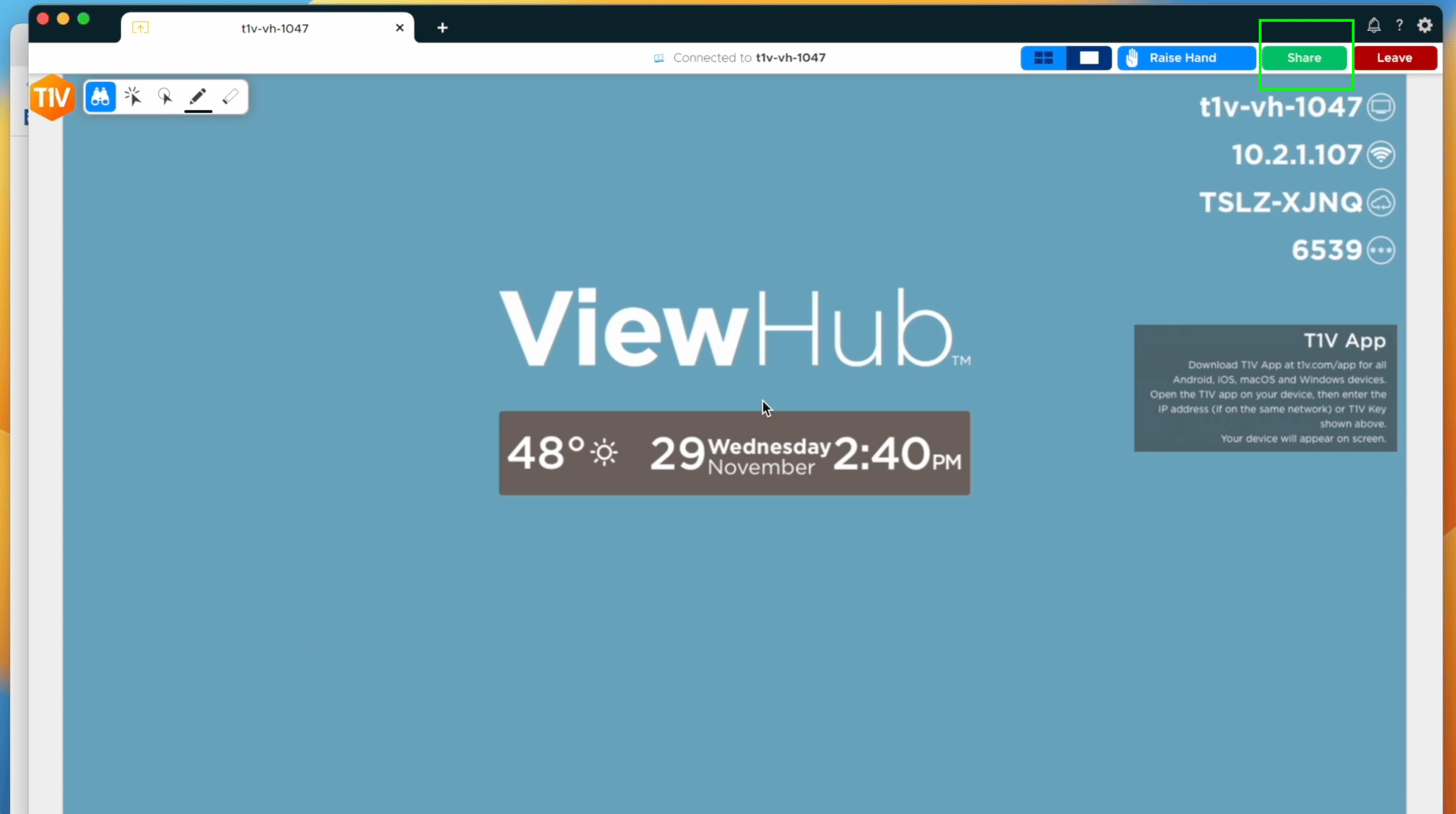 Student Station: T1V app overview